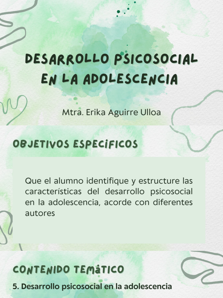 Desarrollo psicosocial en la adolescencia | PDF | Autolesiones | Desorden alimenticio