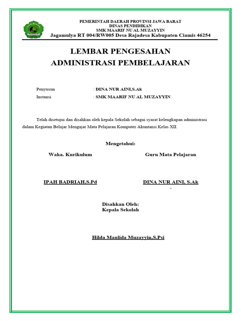 02.lembar Pengesahan | PDF