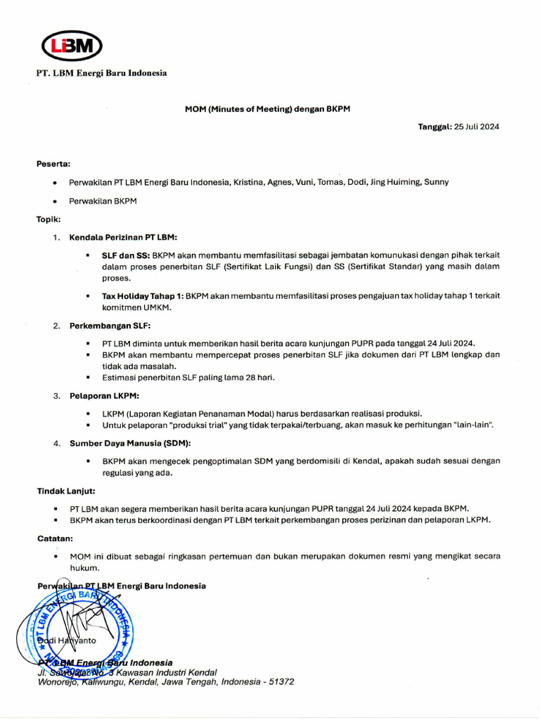 Mom BKPM 25 07 202420240726 | PDF