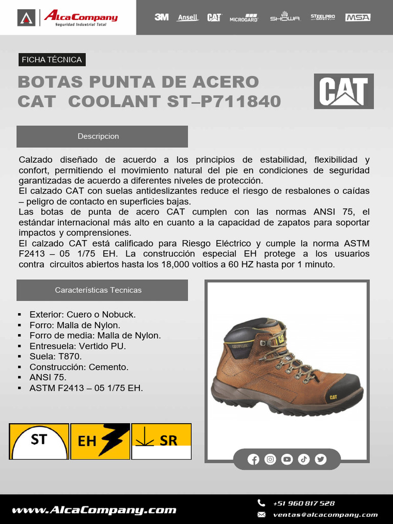 BOTAS-PUNTA-DE-ACERO-CAT-–-COOLANT-ST-–-P711840 | PDF