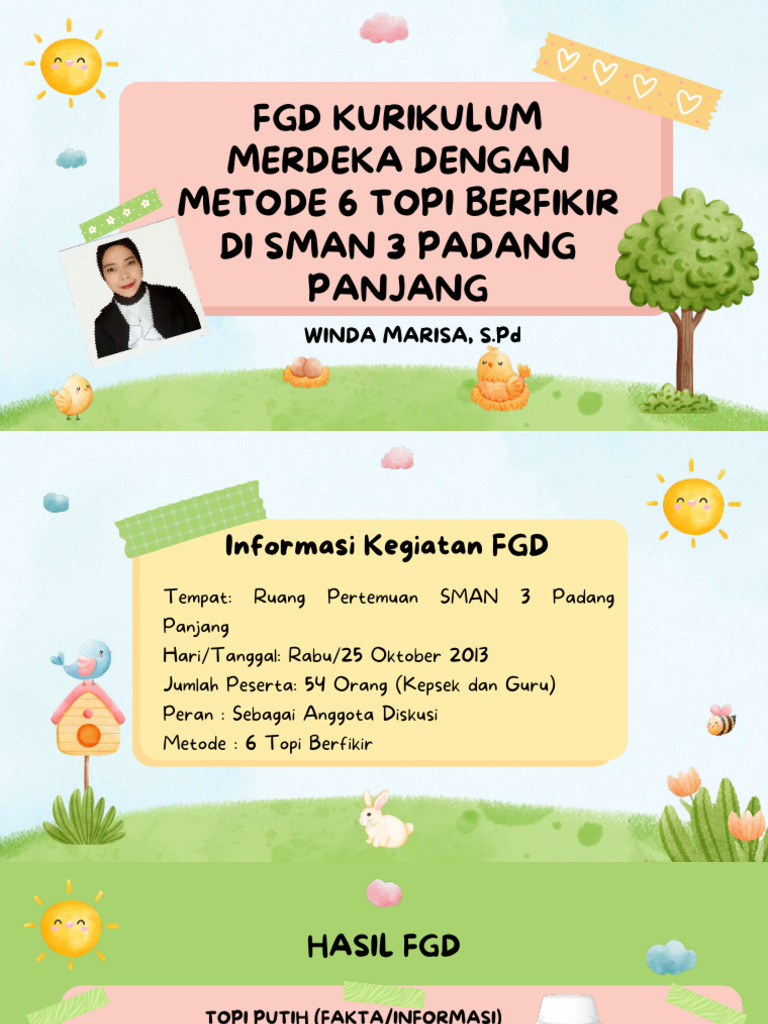 FGD Kurikulum Merdeka Dengan Metode 6 Topi Berfikir | PDF