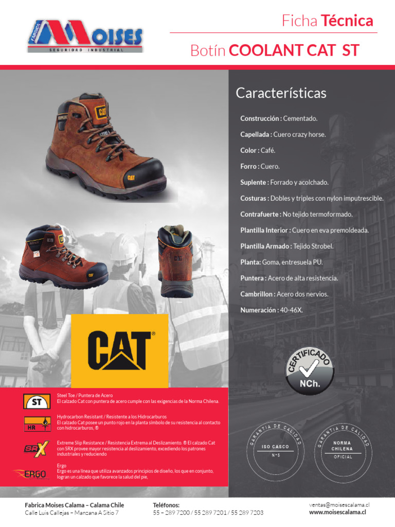 Ficha Tecnica Botin Coolant Cat | PDF | Sector secundario de la ...