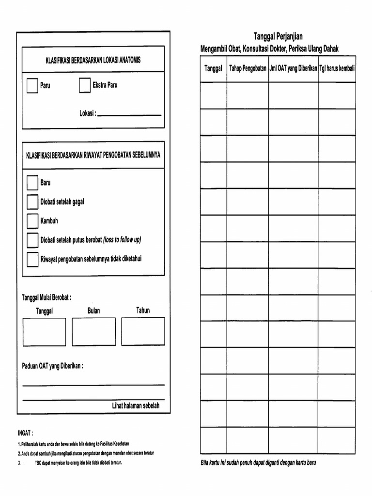 Kartu Identitas Pasien TBC | PDF