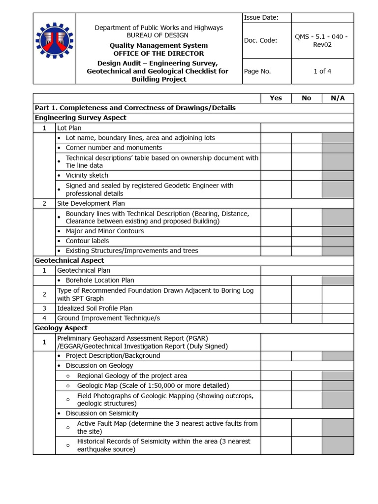 DA Checklist - Building Project | PDF | Beam (Structure) | Strength Of ...