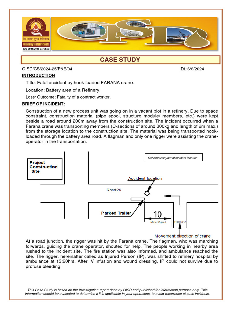 Fatal Incident by Hook Loaded Farana Crane | PDF | Crane (Machine)