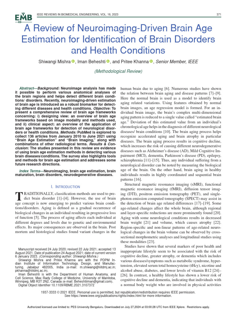 A Review Of Neuroimaging Driven Brain Age Estimation For Identification Of Brain Disorders And