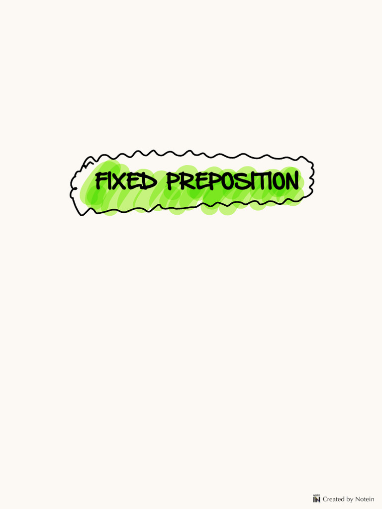 Fixed Preposition | PDF