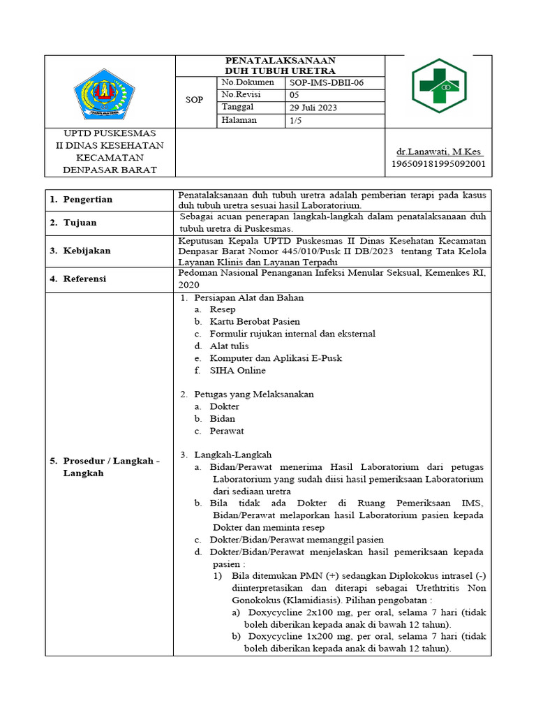 IMS-06-rev05 Penatalaksanaan Duh Tubuh Uretra | PDF