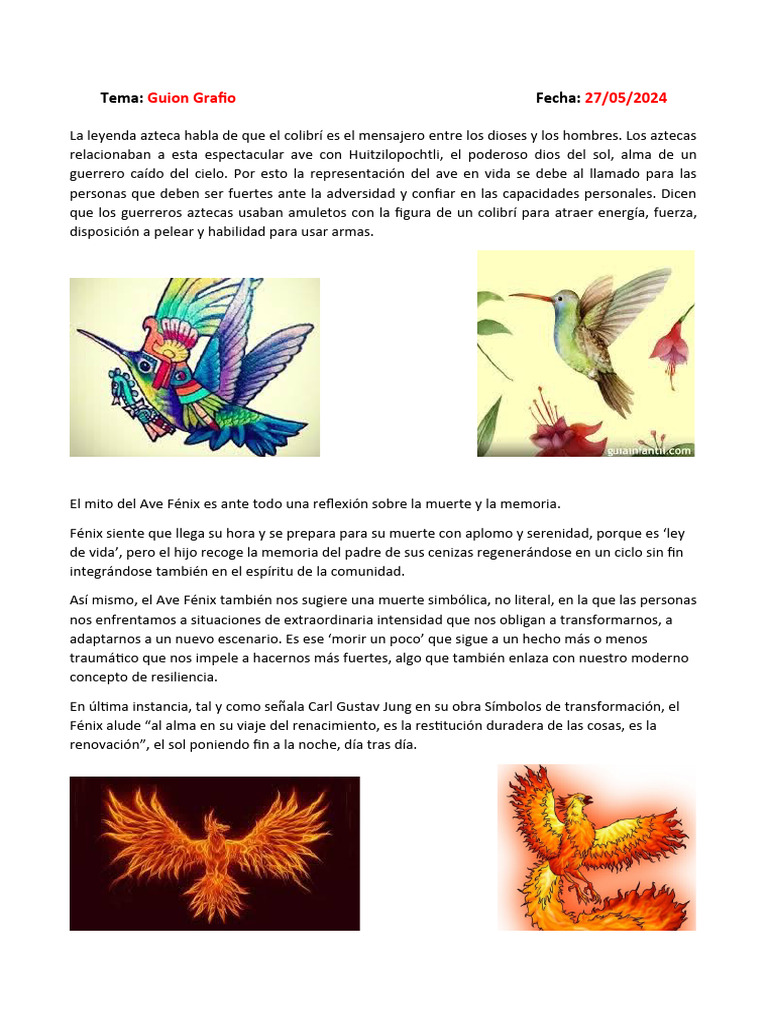 Leyendas de Colibrí y Ave Fénix | PDF