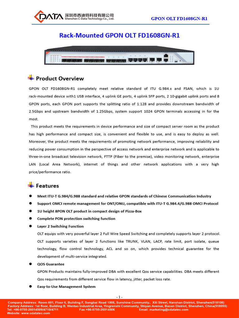 FD1608GN-R1 Datasheet-V1.0 | PDF | Computer Network | Computer Networking