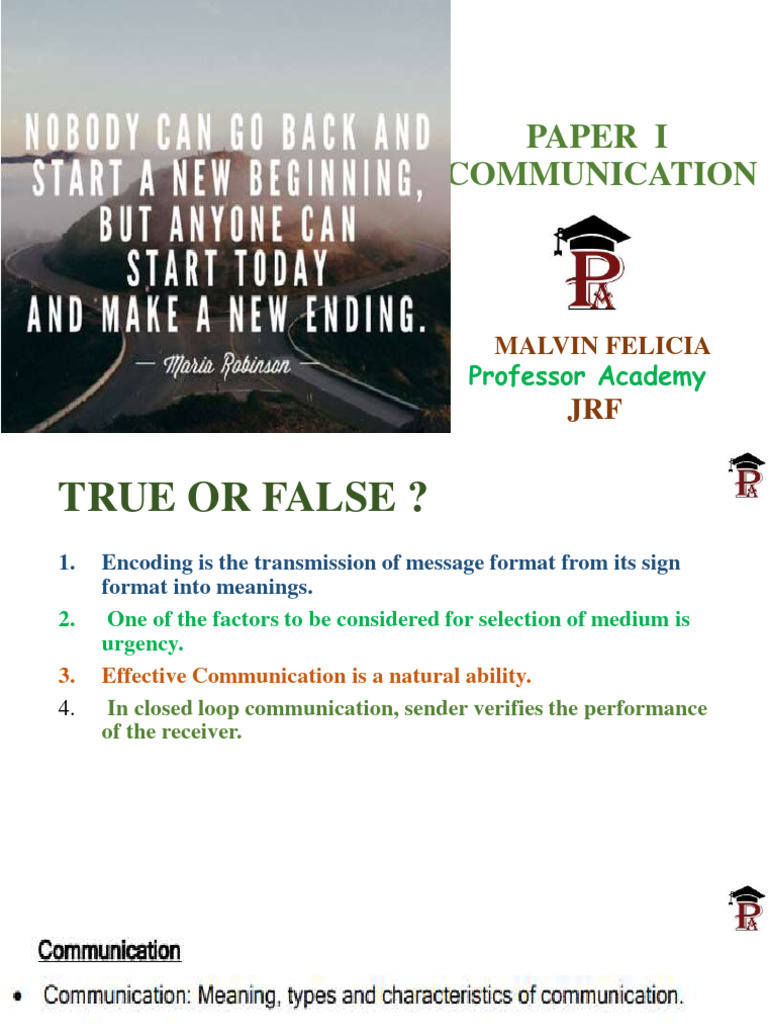 Communication Class 2 - Types of Communication - 10.10.2023 | PDF ...