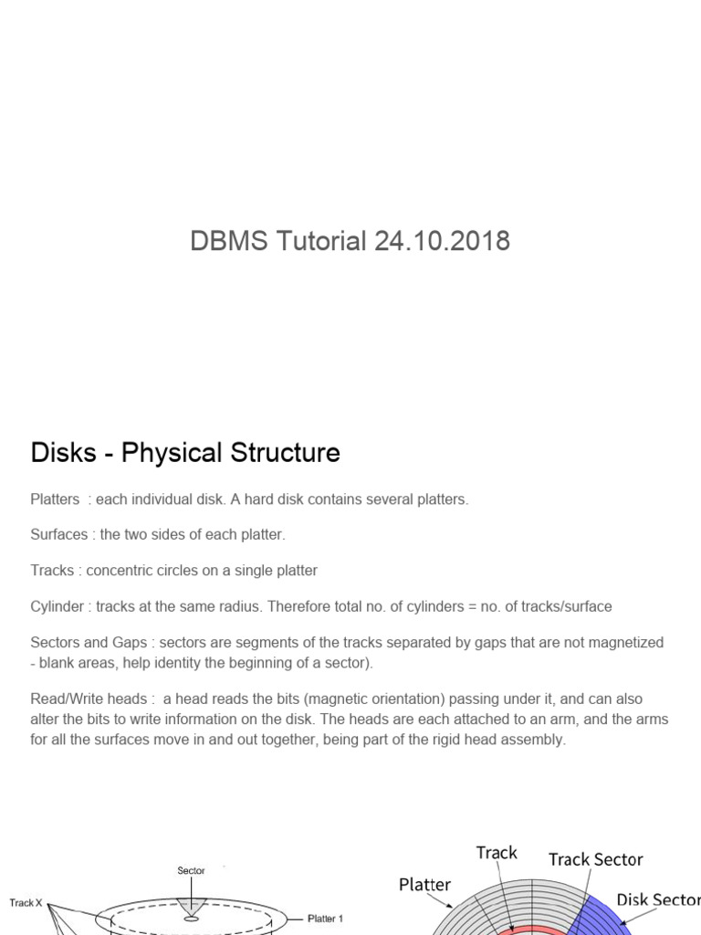 DBMS 1 Disk Structure v2 | PDF | Hard Disk Drive | Computer Data