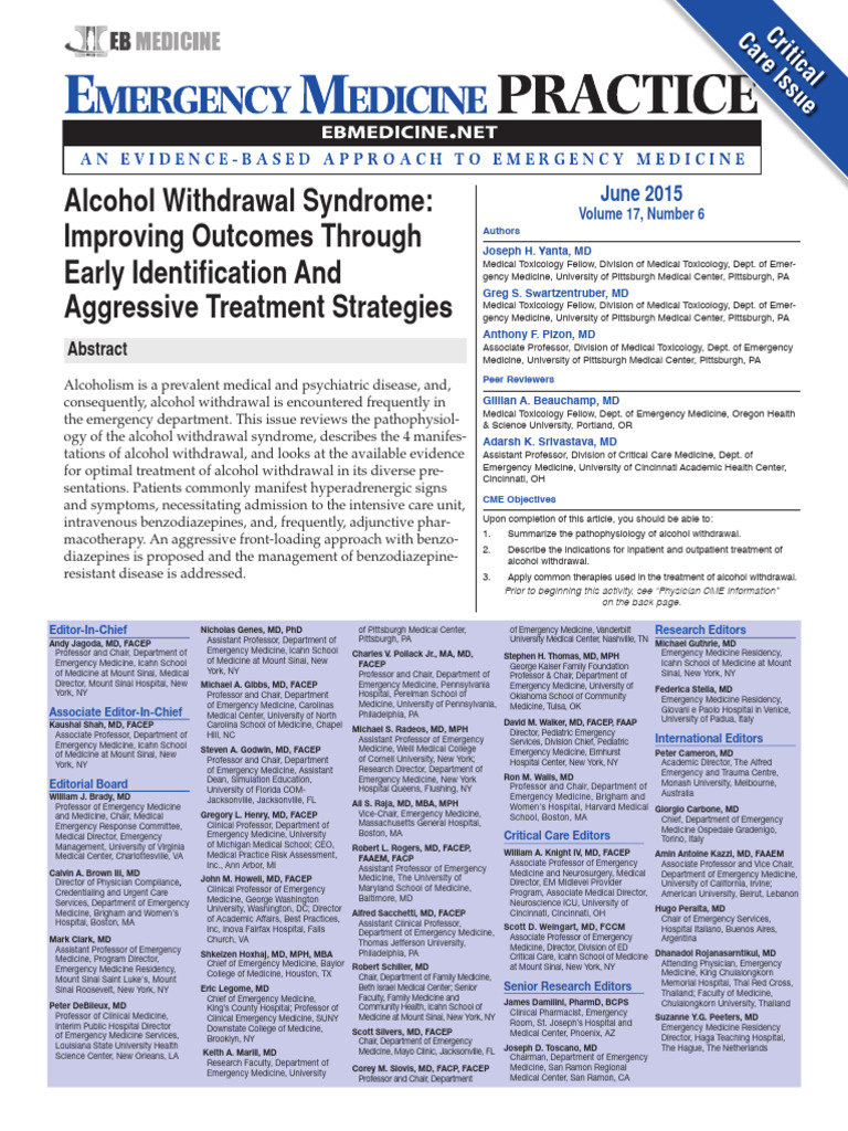 2015 EMP Alcohol Withdrawal | PDF | Benzodiazepine | Alcoholism