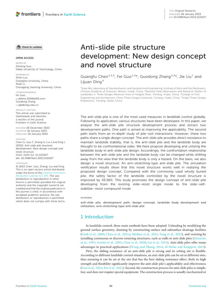 Anti-Slide Pile Structure Development New Design C | PDF | Deep ...