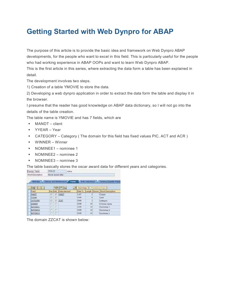 Getting Started With Web Dynpro For ABAP | PDF | Interface (Computing ...