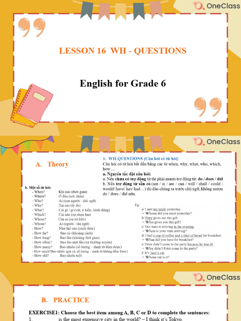 Lesson 16 Wh-Questions | PDF