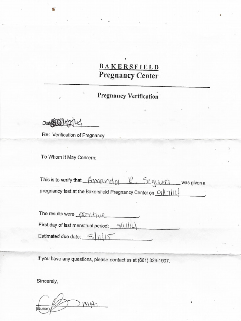 Pregnancy Verification | PDF