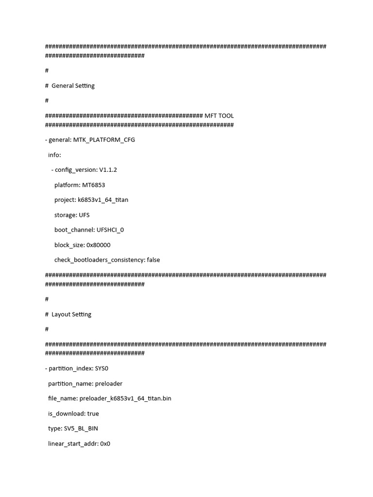 MFT Tool Configuration for MT6853 | PDF | Computer Data Storage | Data ...