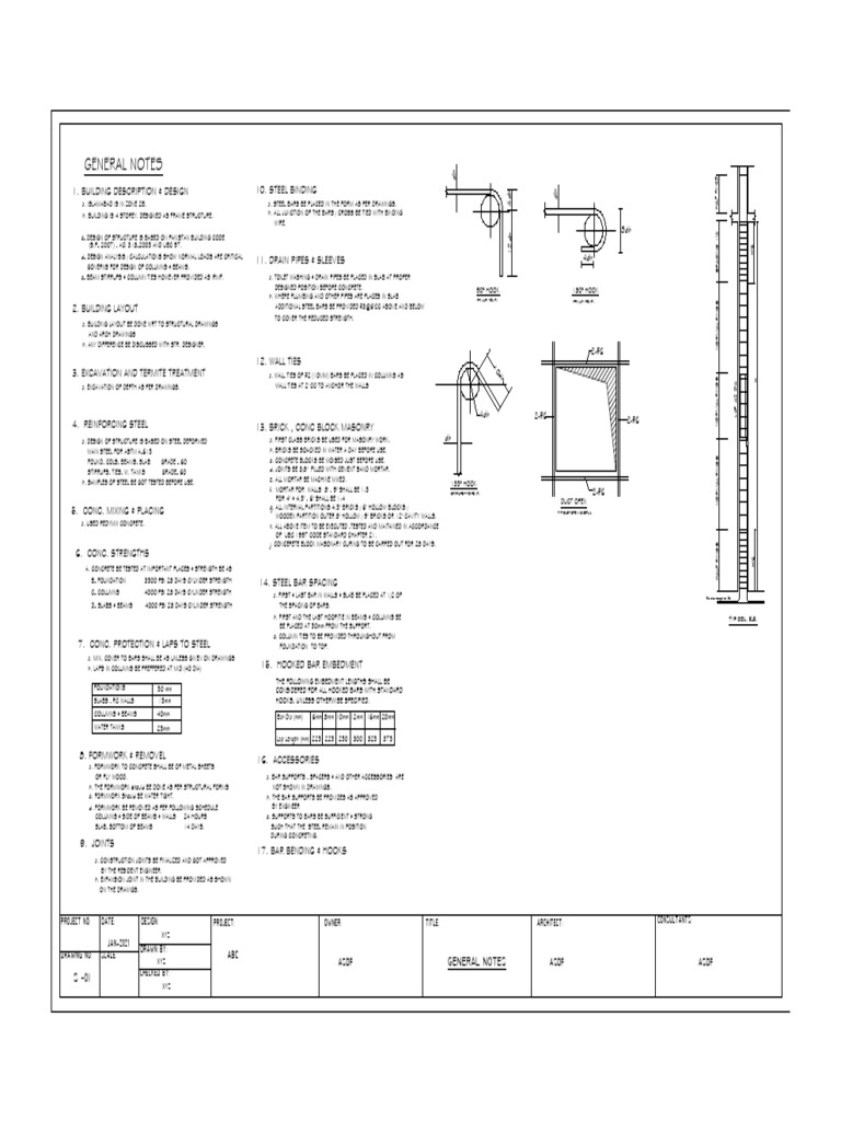 1.General+Notes | Download Free PDF | Concrete | Masonry