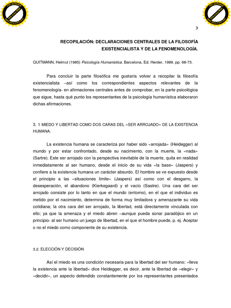 Quitman Cap 3 | PDF | Existencialismo | Martin Heidegger
