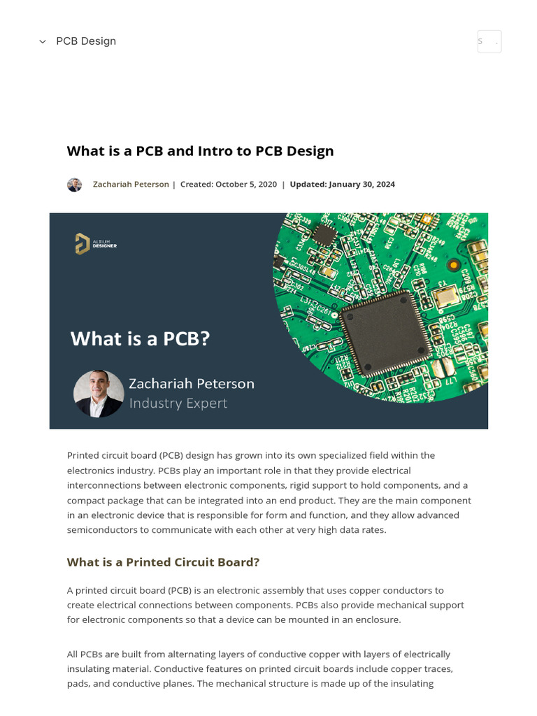 What Is A PCB and PCB Design - Altium | PDF | Printed Circuit Board ...