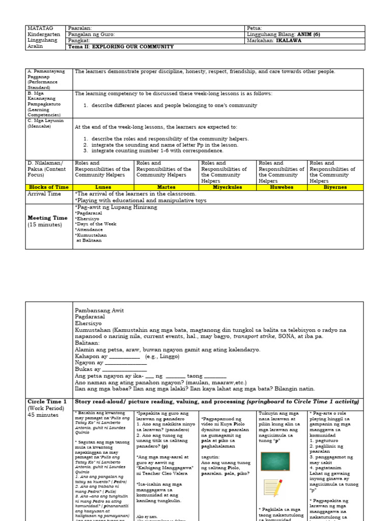 Matatag Exemplar Week 16 | PDF
