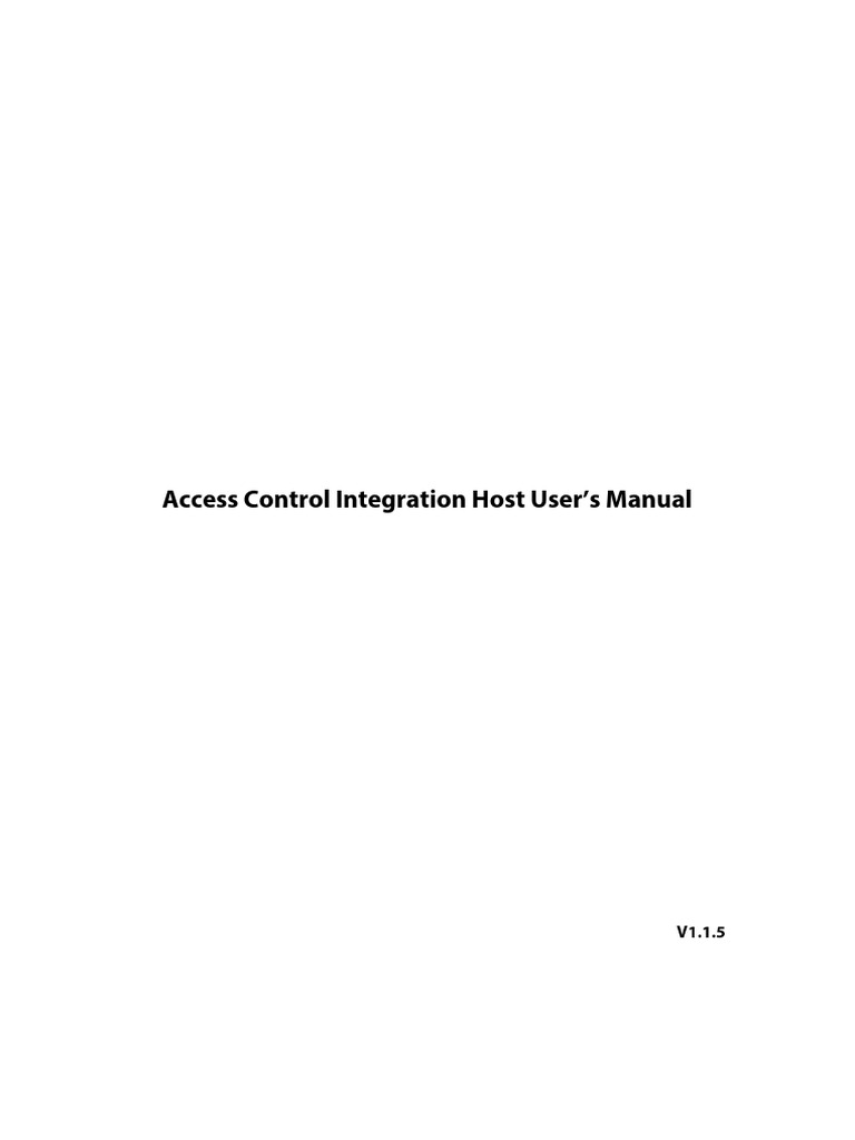 2023-04-18 Dahua-Access-Control-Integration-Host - User's-Manual - V1.1.5 | PDF | Access Control ...