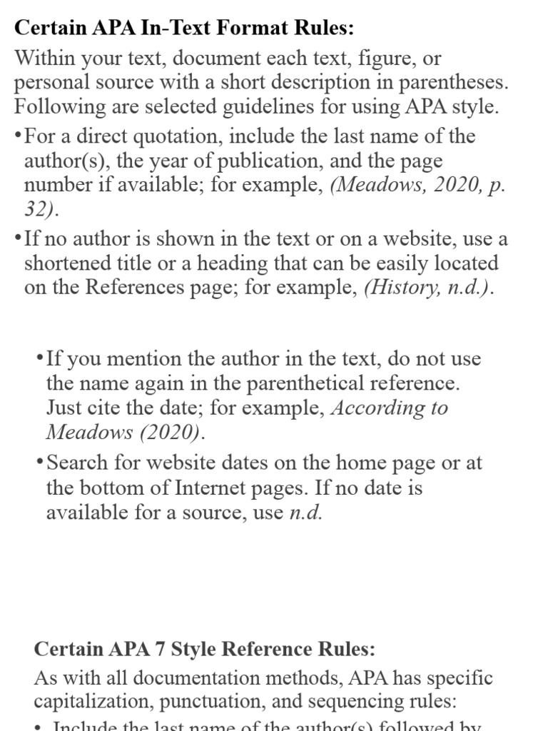 APA In-Text and Reference Format Guide | PDF | Apa Style | Citation