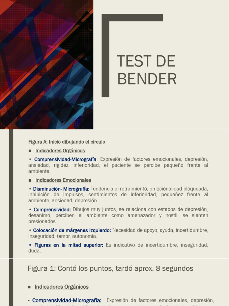 Indicadores emocionales en el test de Bender | PDF | Depresión (estado ...