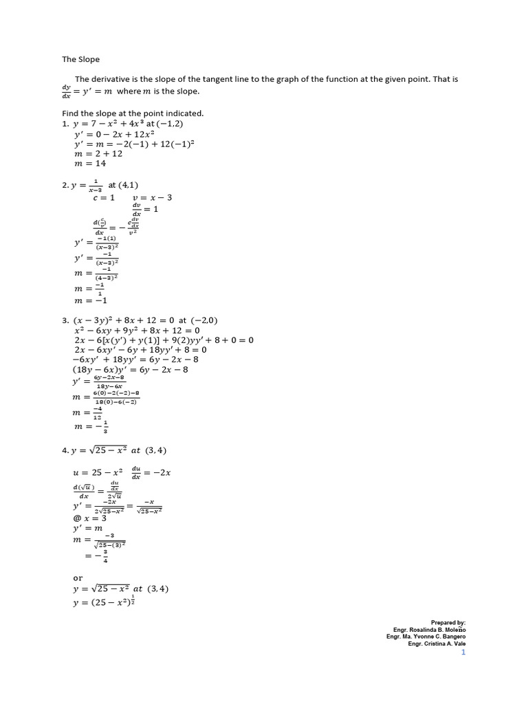 The Slope | PDF | Slope | Elementary Mathematics