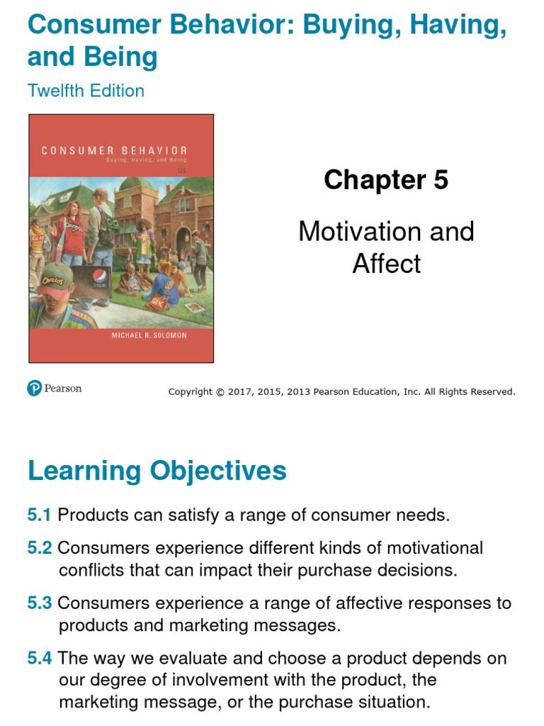 Chapter 5 Consumer Behavior | PDF | Affect (Psychology) | Motivational