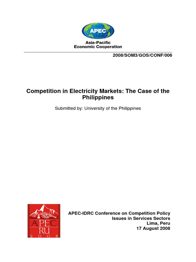 Competition in Electricity Markets - The Case of The Philippines ...