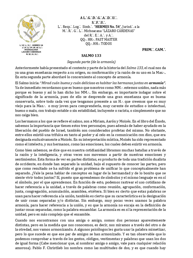 Salmo 133_segunda parte | Descargar gratis PDF | Moisés