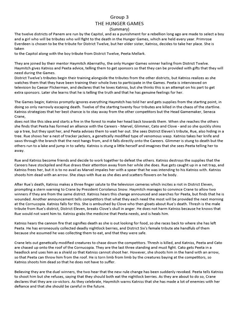 Application Materials For CO4 | PDF | The Hunger Games | The Raven