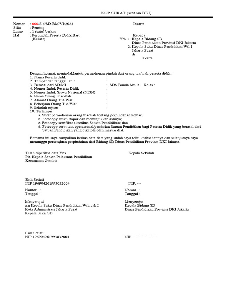 Format Mutasi New | PDF