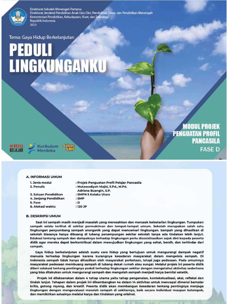 Modul Projek - P5, Ayo Menanam - Fase D | PDF