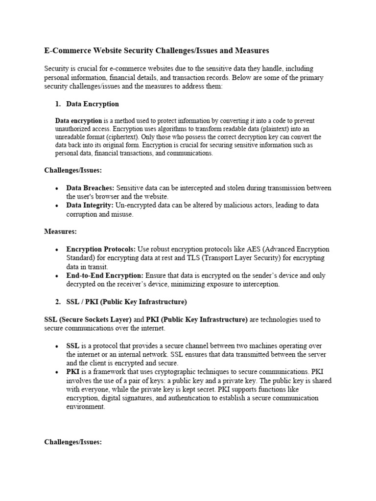 E Commerce Website Security Challenges Issues and Measure | PDF | Public Key Cryptography ...