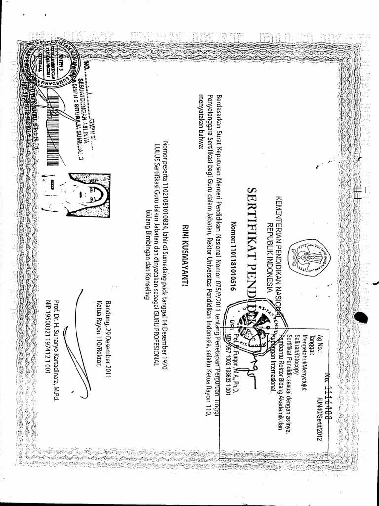 Sertifikat Pendidik Rini K Pdf