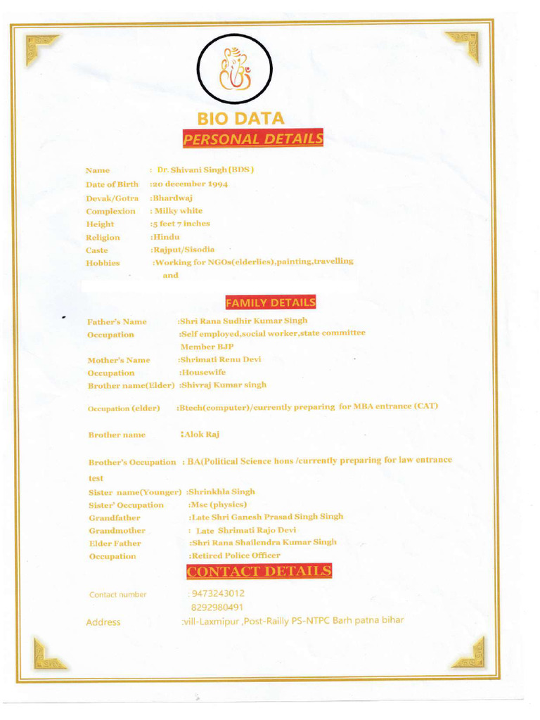 Biodata | PDF