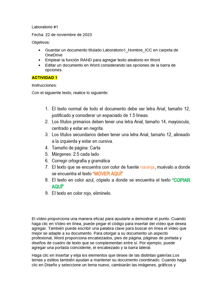 Módulo VIII Laboratorio1 WORD LeilaAcosta IIC | PDF | Vídeo | Microsoft Word