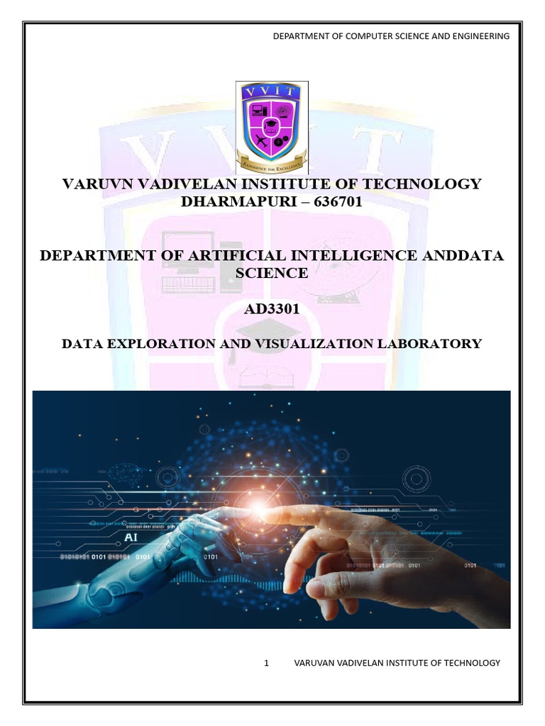 Ad3301 Data Exploration and Visualization | PDF | Data Analysis | Data