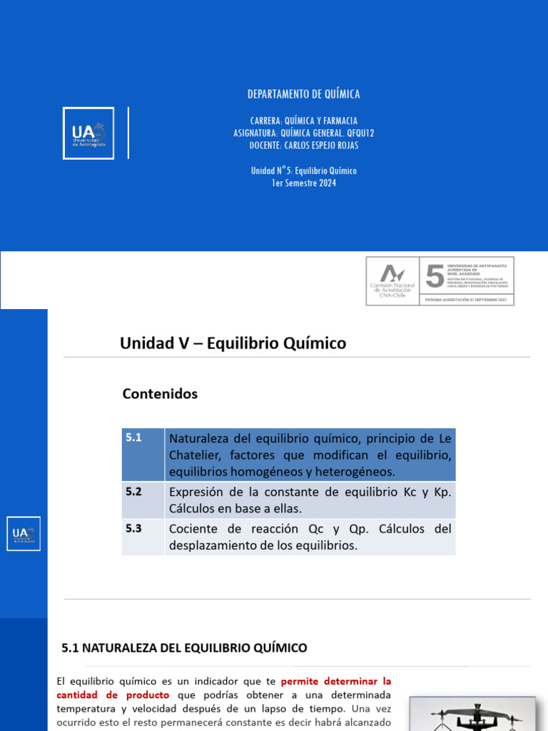 Equilibrio Quimico.2024 | PDF | Equilibrio químico | Gases