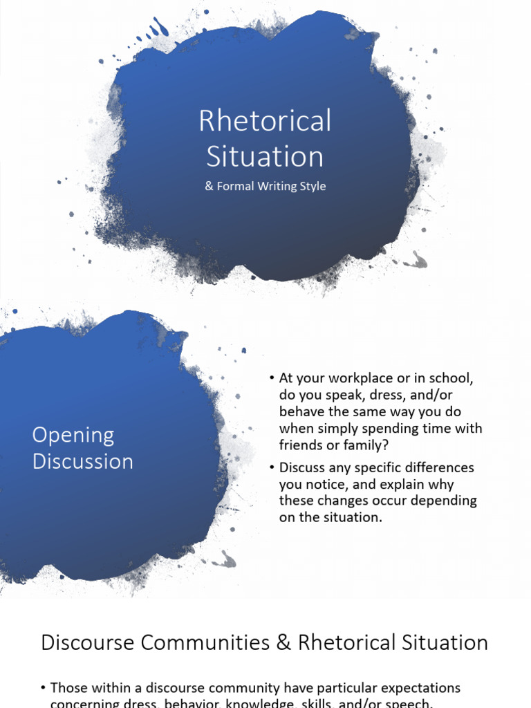 Rhetorical Situations in Formal Writing | PDF