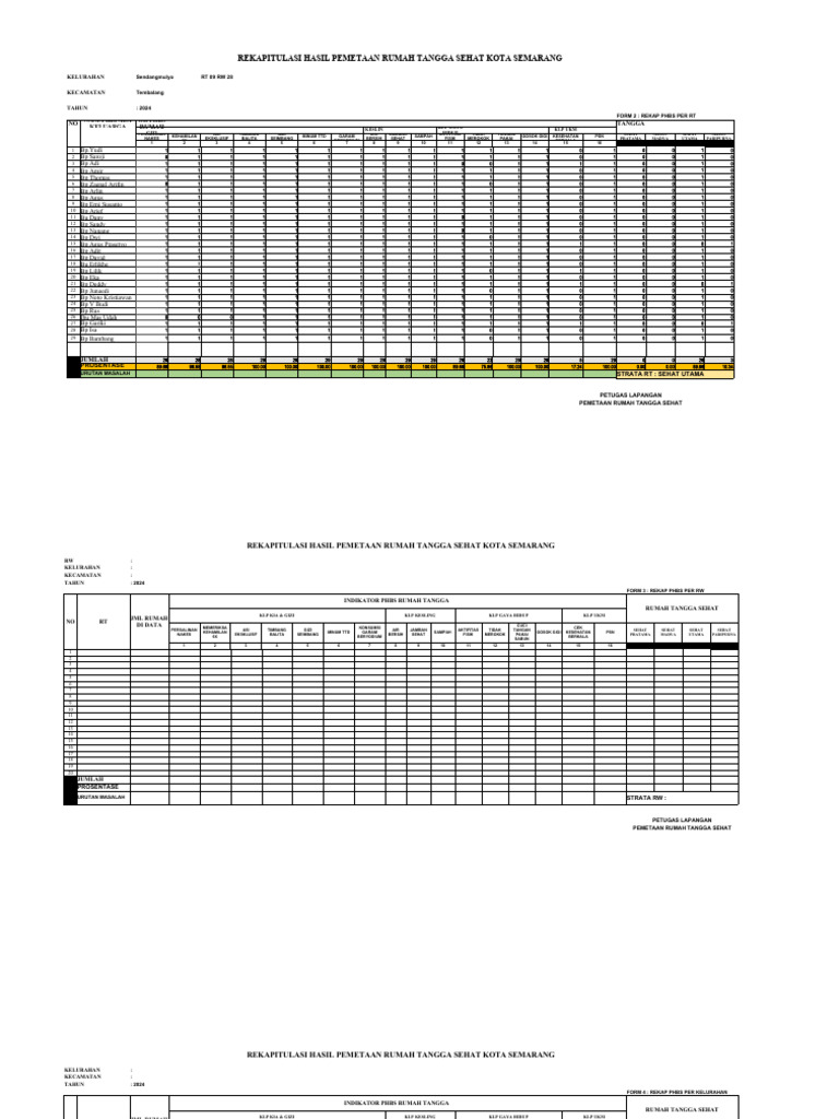 Rekap PHBS RT Baru 2024 | PDF