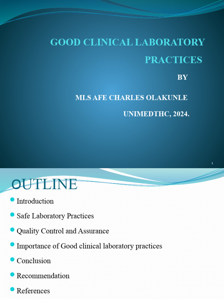 Good Clinical Laboratory Practices Guide | PDF | Laboratories | Medical Laboratory