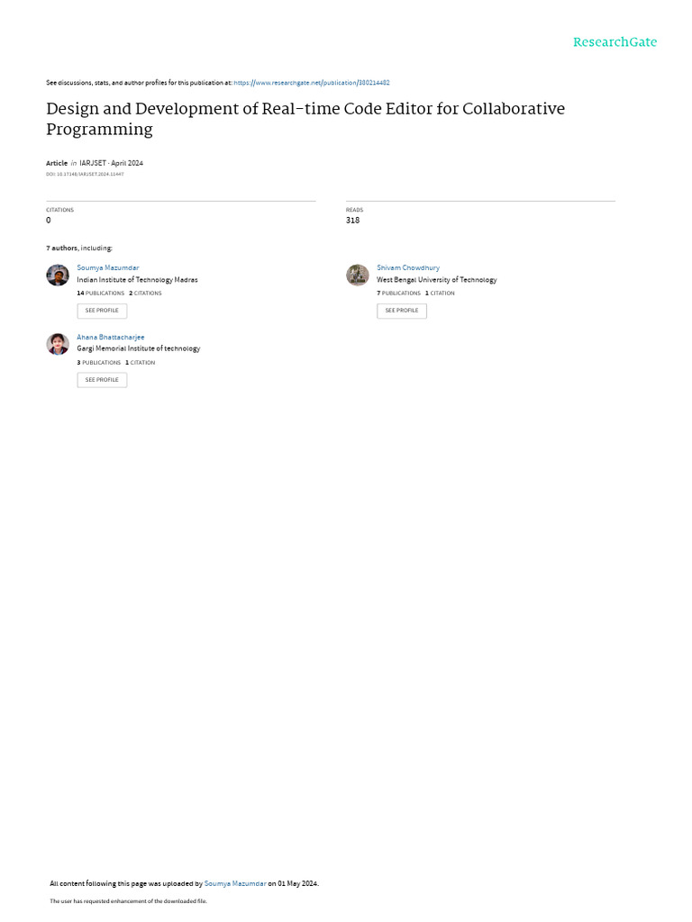 DesignandDevelopmentofReal-timeCode EditorforCollaborativeProgramming | PDF | Integrated ...