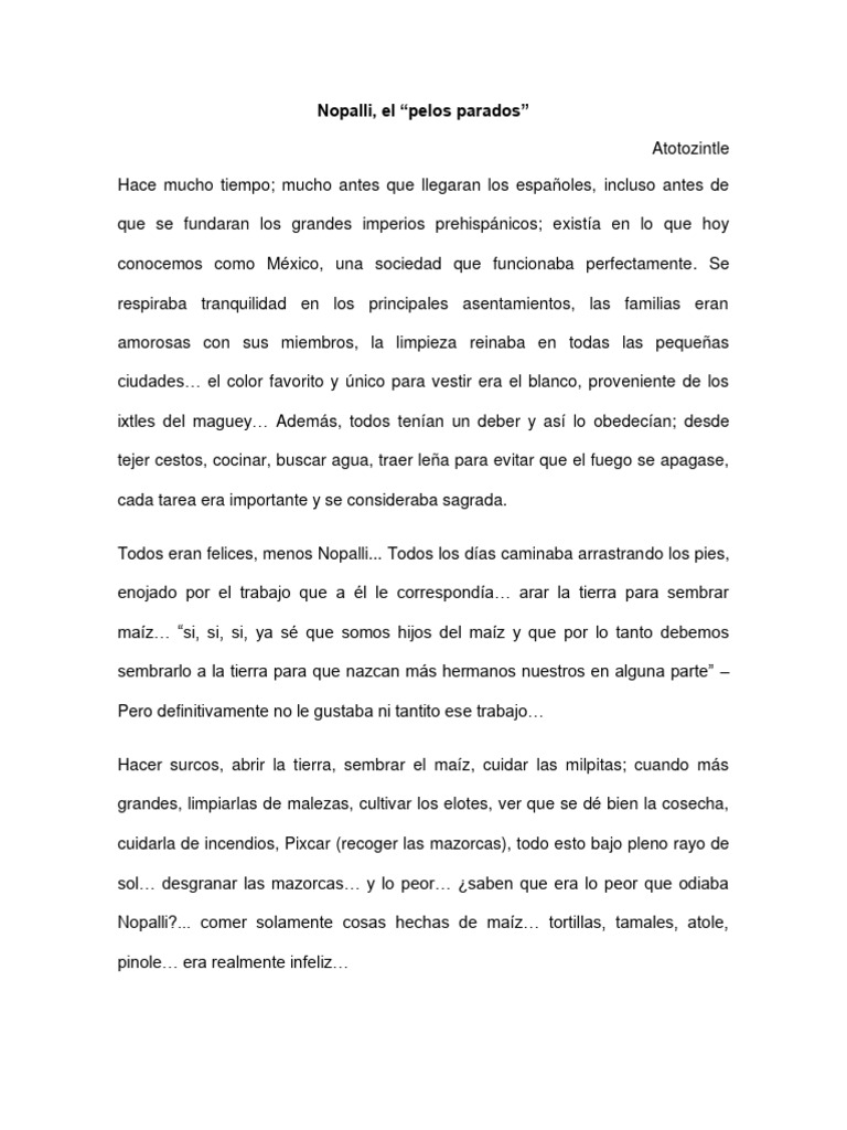 Nopalli: La historia del héroe mexicano | PDF | Maíz