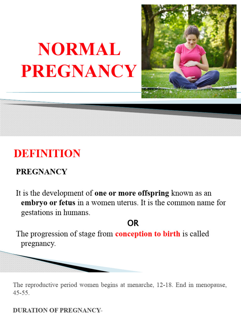 Understanding Normal Pregnancy Definitions | PDF | Pregnancy | Uterus