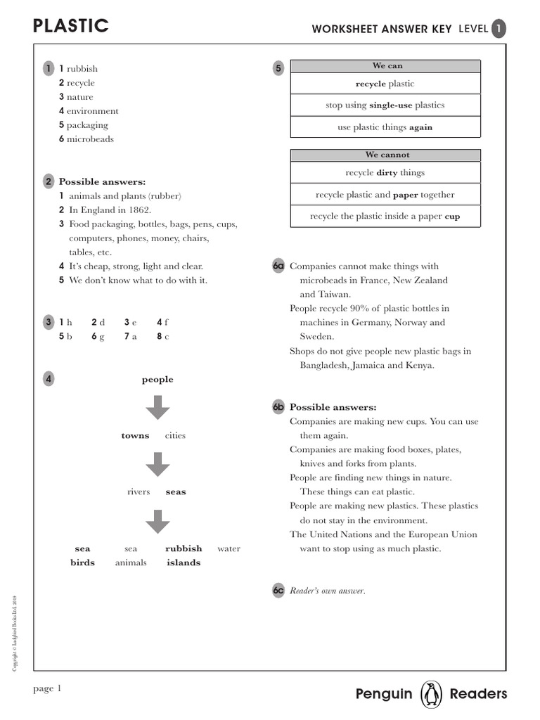 Plastic Recycling Worksheet Answers | PDF | Plastic | Recycling