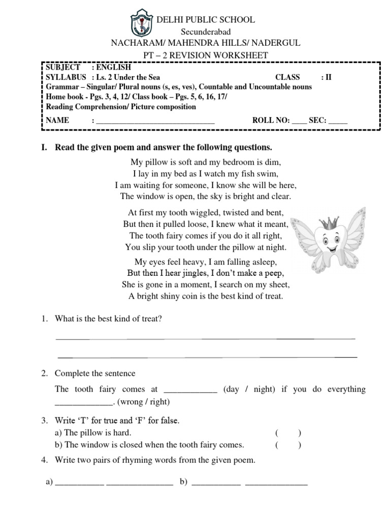 Grade 2 English test paper sample | PDF | Noun | Language Mechanics